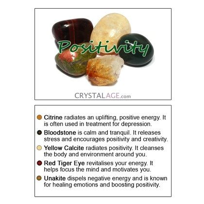 Positivity Crystal Healing Pack & Reference Card