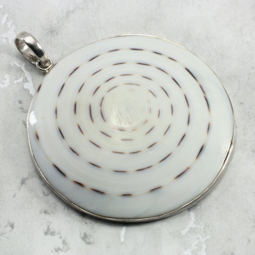 Shiva Shell & Sterling Silver Pendant ~54mm